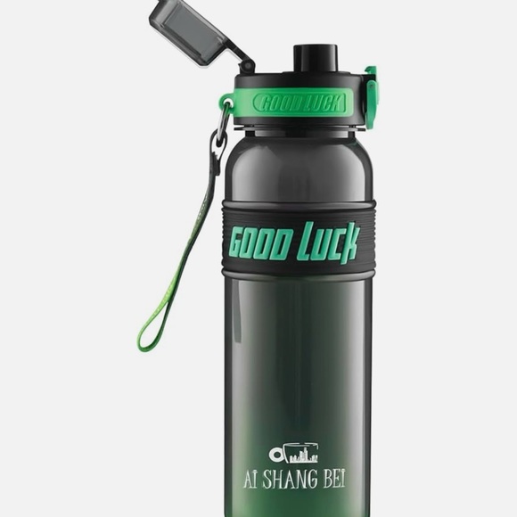 Gulex-US | Other | Good Luck Water Bottle Black And Green | Poshmark